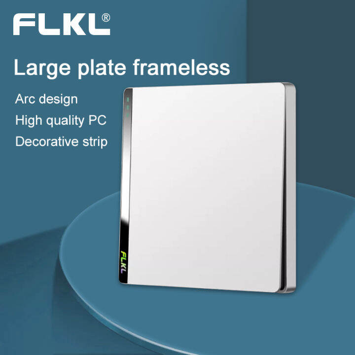 FLKL Ultra Rimless Wall Switch 13amp Modern Lighting Switch Universal 3 ...