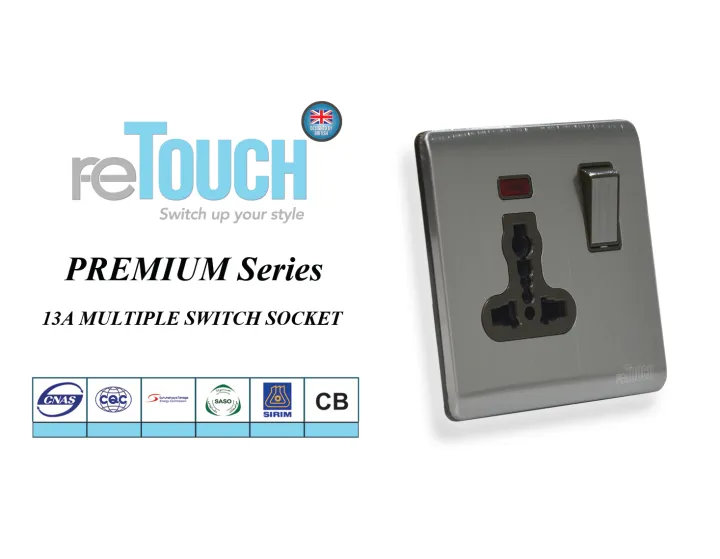 reTouch Premium Series - 13A Multiple Switch Socket | Lazada