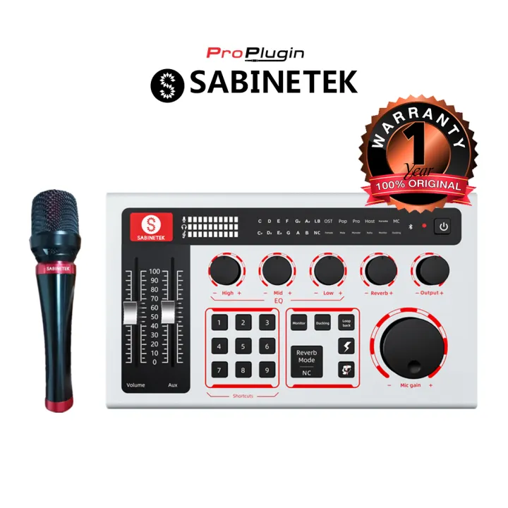 SABINETEK SabineCast Bluetooth Mixer Sound Card Mixing Console Microphone For Live Streaming ...