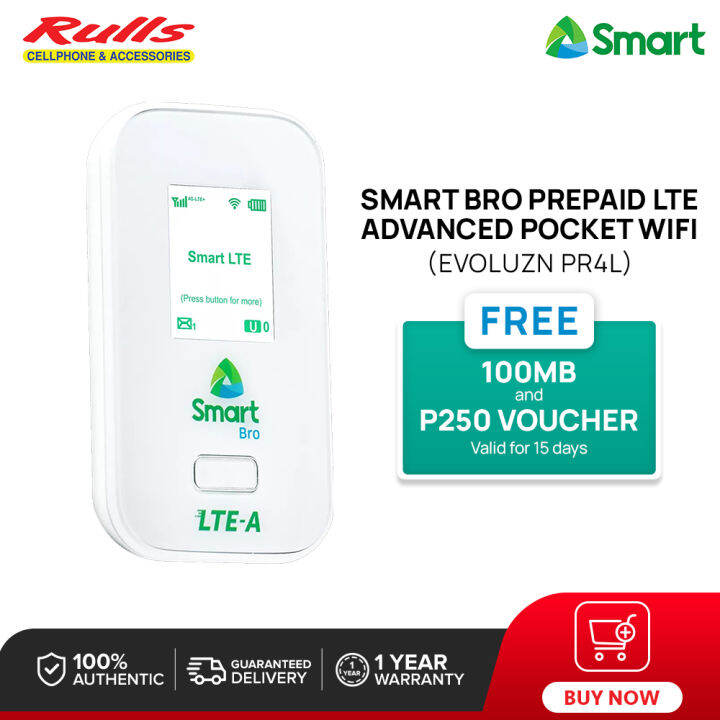 Smart Bro Prepaid LTE Advanced Pocket WiFi (Evoluzn PR4L) with FREE ...