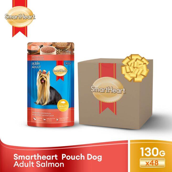Smartheart Pouch Dog Adult Salmon 130g - Pack of 48 | Lazada PH