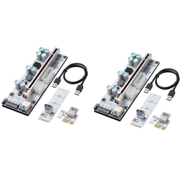 2 Pack PCI-E 1X to 16X VER010-X Expansion Card with M.2 to PCI-E X1 ...