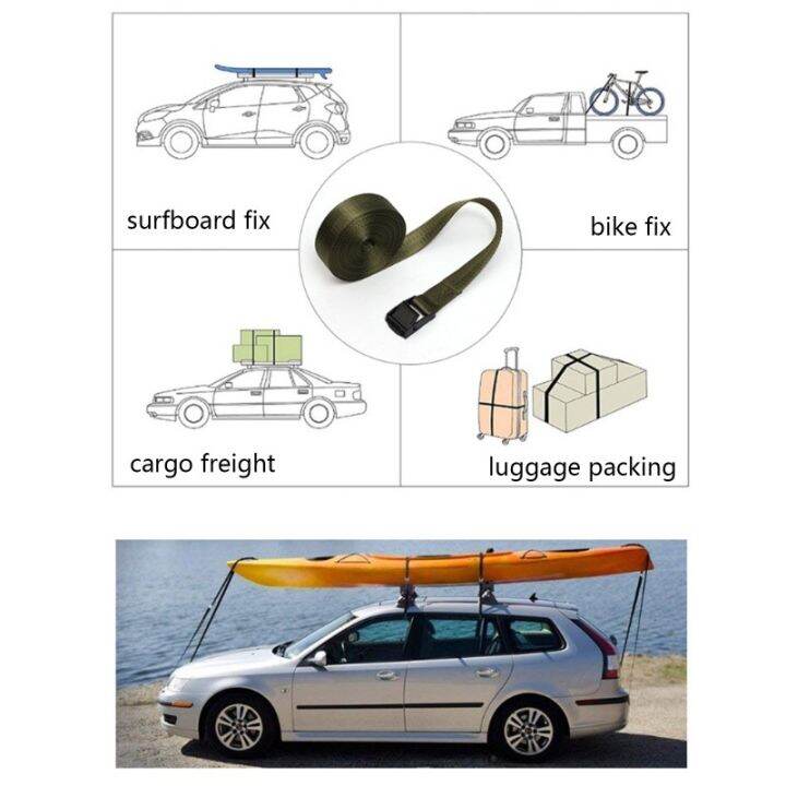Car Tension Rope Tie Down Strap Nylon Webbing Bike Luggage Bag Cargo ...
