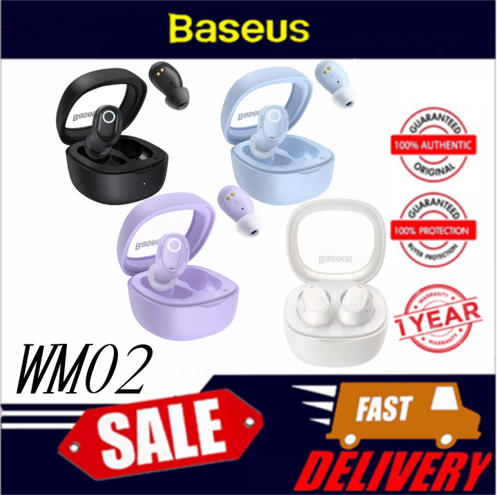 Baseus ชุดหูฟังบลูทูธ Wm02 True Wireless กีฬาแบบอินเอียร์โดยไม่ชักช้า ...