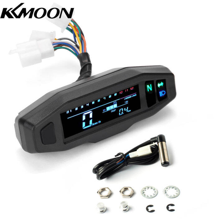 KKmoon Mini Universal LCD Digital Motor Meter Speedometer Digital Odo ...