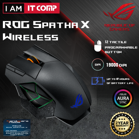 Asus ROG Spatha X Wireless Gaming Mouse P707 ( 90MP0220-BMUA00 ) | Lazada