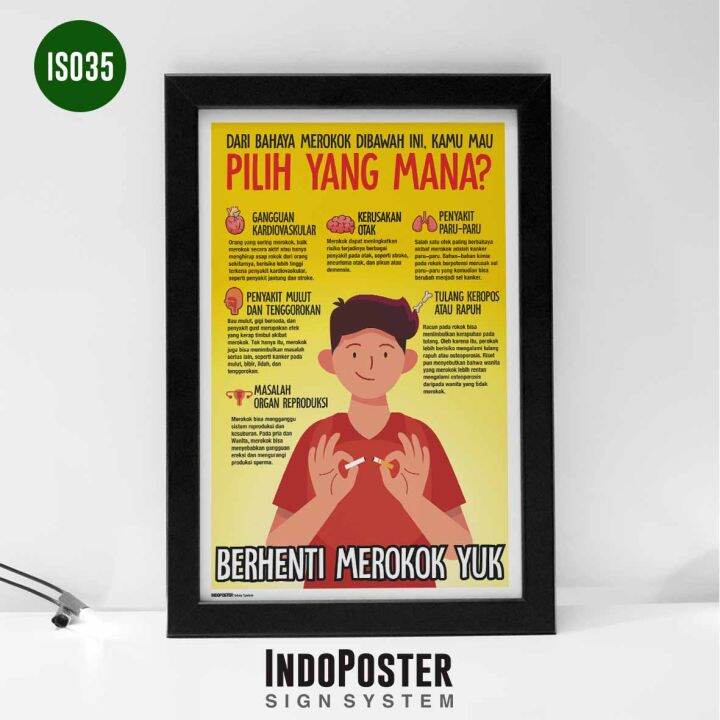Poster K3 Safety Penyakit Akibat Bahaya Rokok A3 45X30cm | Lazada Indonesia