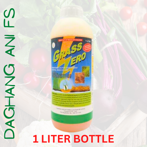 GRASS ZERO WEEDKILLER GLYPHOSATE 480 SL NON SELECTIVE HERBECIDE 1 LITER ...