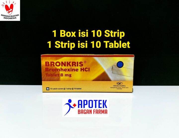 BRONKRIS TABLET | MEREDAKAN BATUK BERDAHAK | 1 BOX = 10 STRIP | Lazada ...