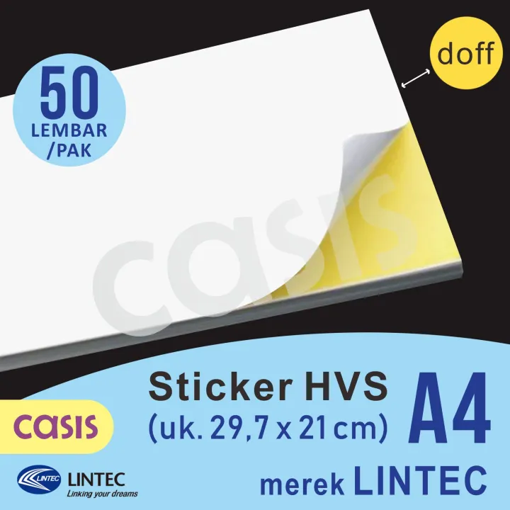 Sticker HVS A4 isi 50 lembar / Kertas Stiker HVS Lintec Doff matte A4 ...