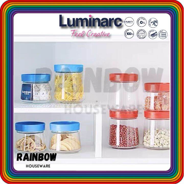 Luminarc Swing Jar 0.5Ltr Blue Colour /0.75Ltr Red Colour / 1.0Ltr Grey ...