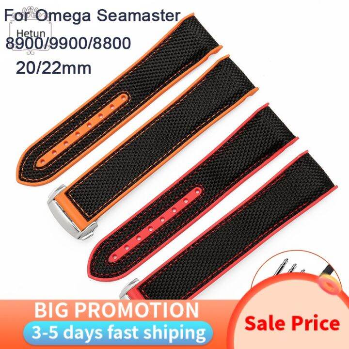 Hetun 20มิลลิเมตร22มิลลิเมตรไนล่อนผ้าใบยางนาฬิกาวงเข็มขัดสายนาฬิกา ...