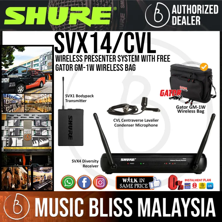Shure SVX14/CVL Wireless Presenter System , SVX4 Diversity Receiver ...