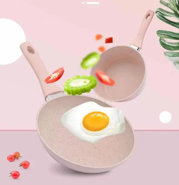 Mini Cookware Pink Wok Pan Non-Stick Star Frying 12cm | Lazada PH