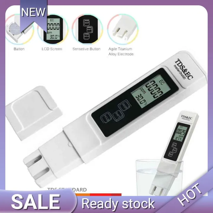 Digital Water Quality Meter Test Pen TDS EC Temp PPM Tester Hydroponics ...