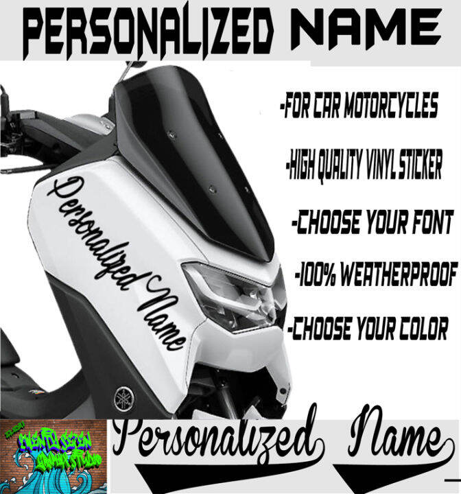 CUSTOMIZED PERSONALIZED STICKER DECAL NAME / LABEL for MOTORCYCLE ...