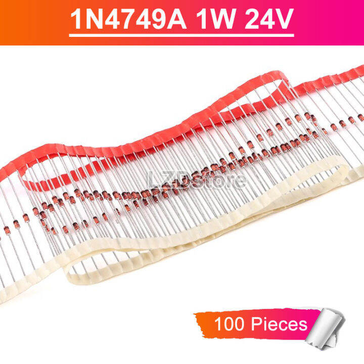 100pcs 1N4749A 1N4749 IN4749 DO-41 1W/24V Zener Diode new original ...
