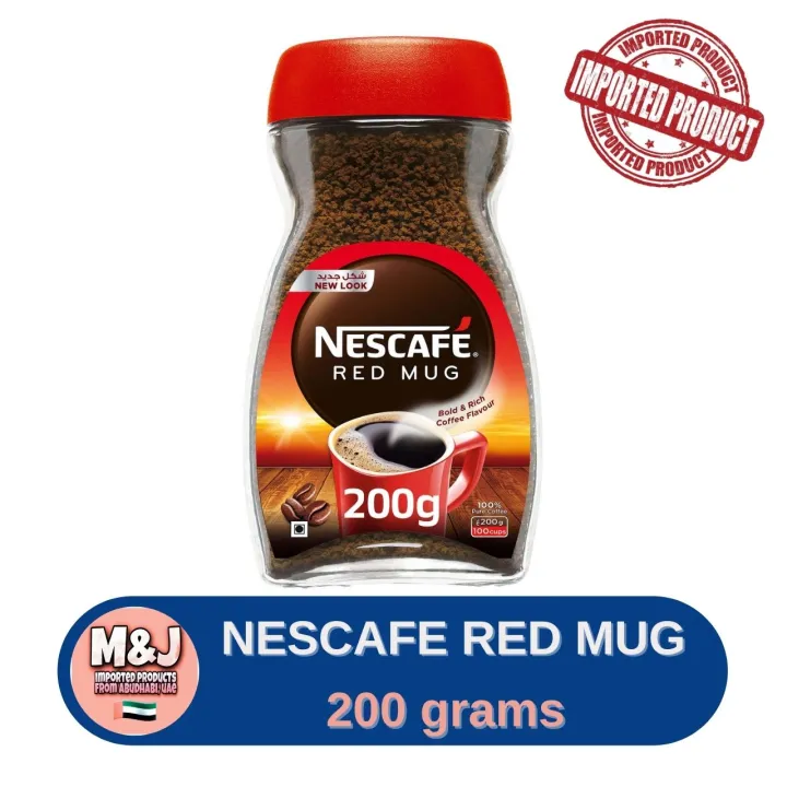 IMPORTED! NESCAFE, Red Mug Instant Coffee Powder, 200g Glass Bottle ...
