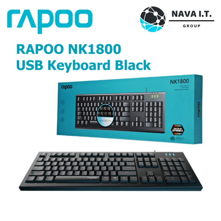 ⚡️กรุงเทพฯด่วน1ชั่วโมง⚡️ RAPOO NK1800 USB Keyboard Black แป้นพิมพ์ ไทย/eng รับประกันศูนย์ 2 ปี ...