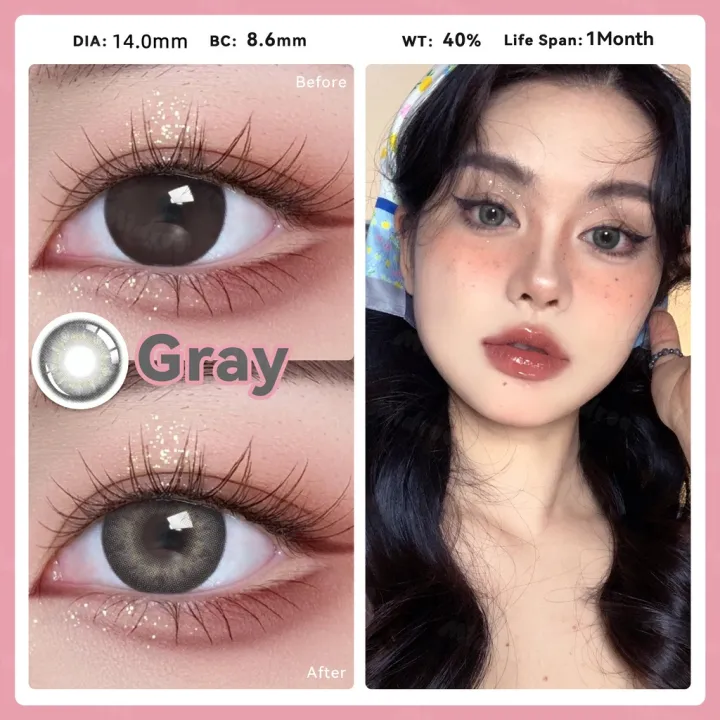 MIDROO ส่งไวจากไทย👍คอนแทคเลนส์ คอนแทคเลนส์ รายเดือน🌈illusion Blackขนาด ...