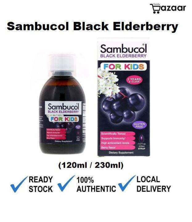 Sambucol Black Elderberry For Kids, Berry Flavor, (120ml / 230ml) | Lazada