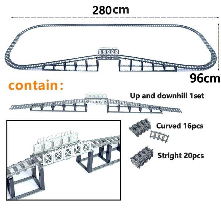 Newly Shaped Uphill Track City Trains Track Rail Bricks Model Straight ...
