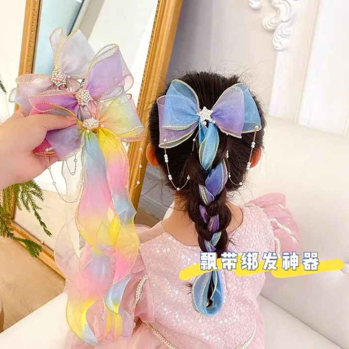 Mga accessory sa buhok ng mga bata batang babae ribbons bow hair clip ...