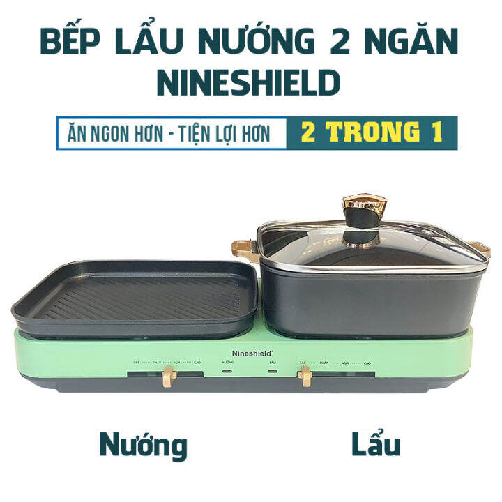 Bếp Nướng Điện,Nồi Lẩu Điện | Bếp Lẩu Nướng Đa Năng Nineshield KB-521 – Lẩu Nướng 2 Trong 1,Công ...
