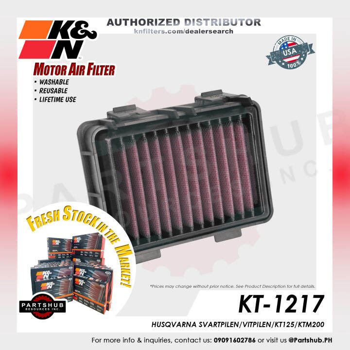 K&N AIR FILTER KT-1217 (KTM 125/250/390 Duke 125/200/249/373 ‘17-’21 ...