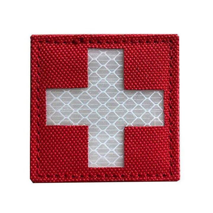Reflective Medic Patches Tactical Medical Patches Hook Fastener Backing Cross Medical Rescue Ir ...
