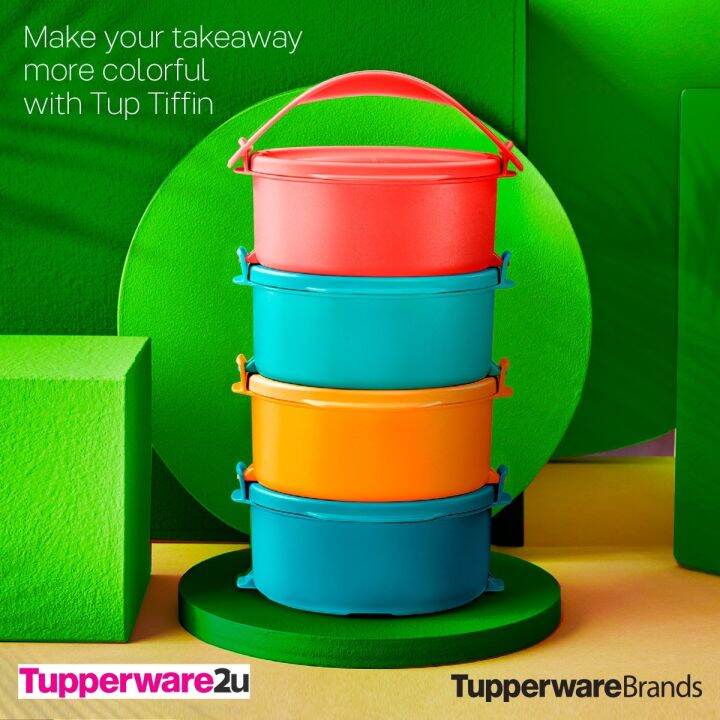 Tupperware Microwaveable Tup Tiffin Set (4) 550ml (last few sets) | Lazada