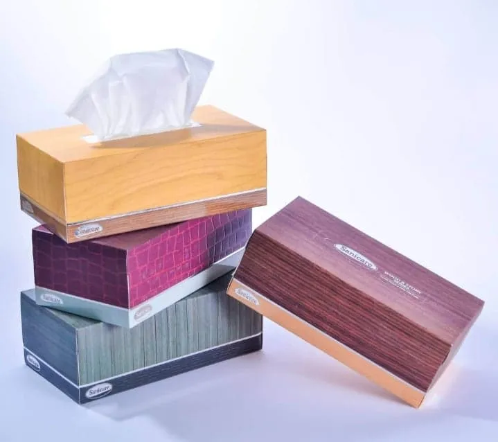SaniCare Facial Tissue 3-Ply 140Pulls by 1 BOX Wood&Stone Series RANDOM ...
