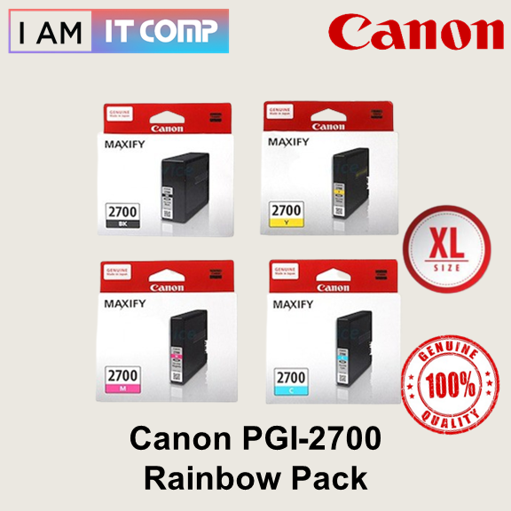 Canon PGI- 2700 / 2700XL Rainbow Pack for Maxify iB4070 / iB4170 ...
