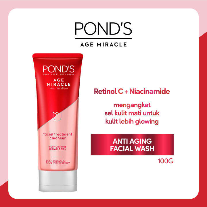 Ponds Age Miracle Sabun Cuci Muka Anti Aging + Glowing With Retinol ...