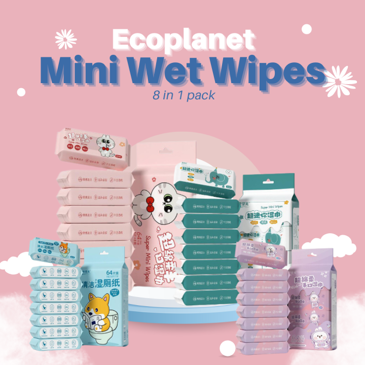 Mini Wet Wipes Tissue Baby Anti Bacterial Safe Tisu Basah Non-Alcohol ...