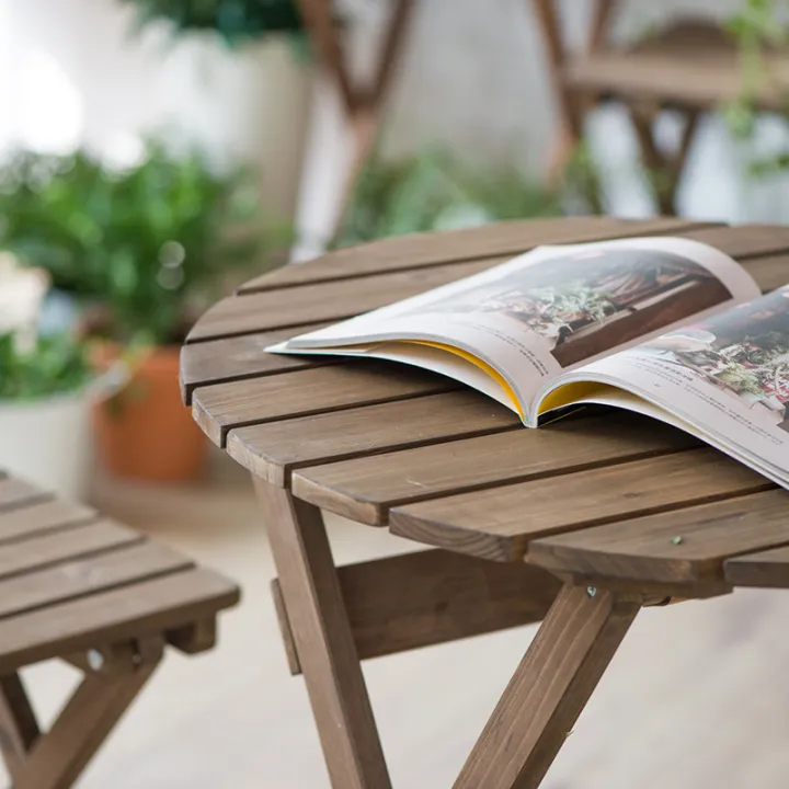 Nuannuan Peninsula Garden Secret Language Solid Wood Folding Balcony ...