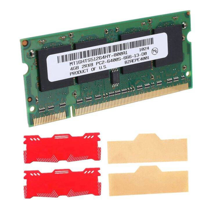 2X DDR2 4GB Laptop Ram+Cooling Vest 800Mhz PC2 6400 SODIMM 2RX8 200 ...