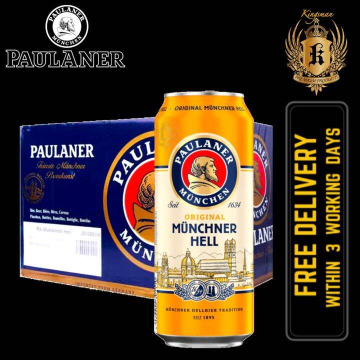Paulaner Munchner Hell Can 24 x 500ml (BBD: May 2024) | Lazada Singapore