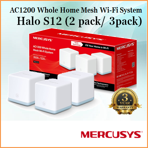 Mercusys Powered By TP-Link Halo S12 AC1200 Dual Band Whole Home Mesh ...