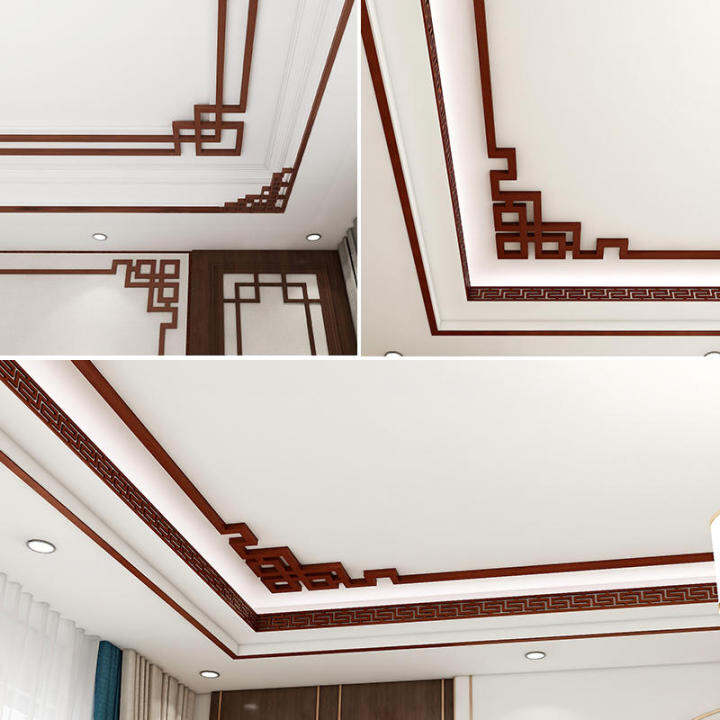 New Chinese ceiling decorative lines living room ceiling corner flower ...