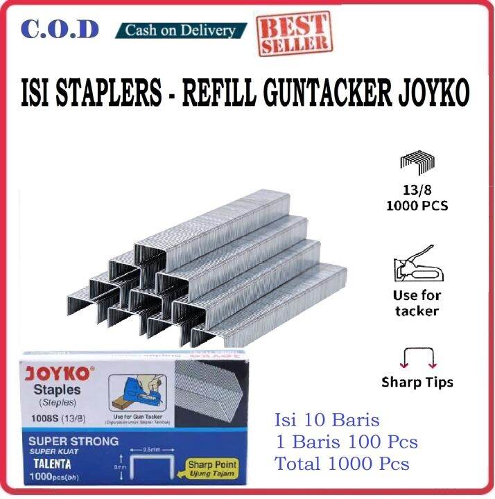 Isi Stapler Joyko (13/8) Ujung Super Tajam - Refill Gun Tacker Joyko ...