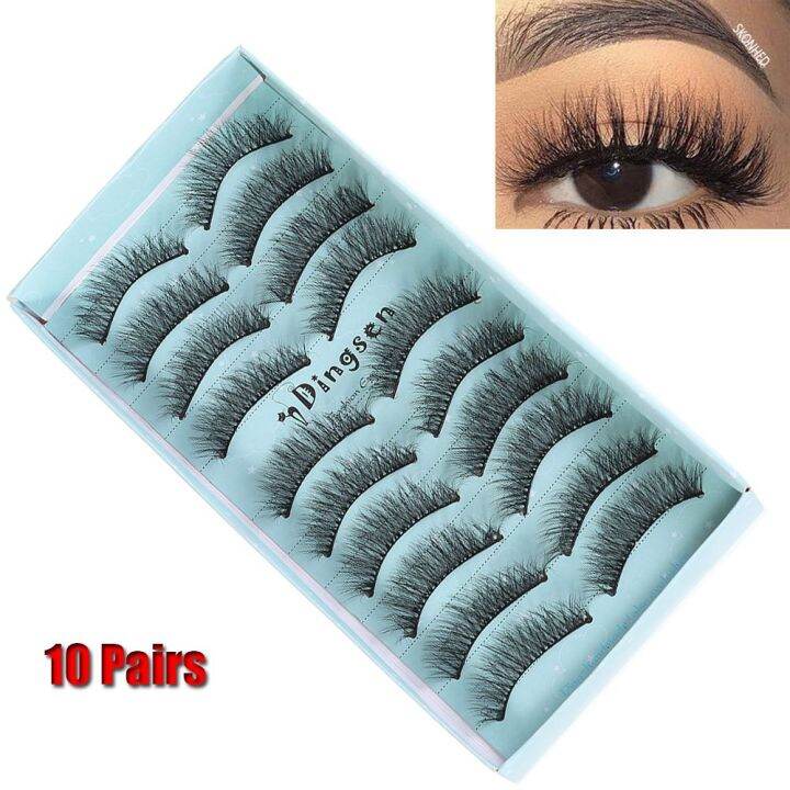 【OMQAIO】10 Pairs 3D False Eyelashes Super Soft Ultra-wispies Fluffy ...