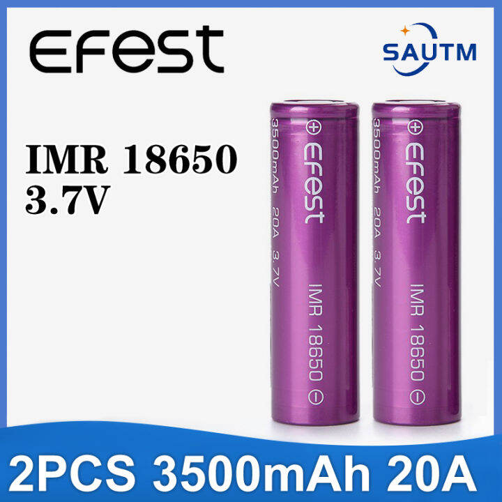 Efest 18650 3.7V Rechargeable Lion Batteries 3500mah 20A replacement ...
