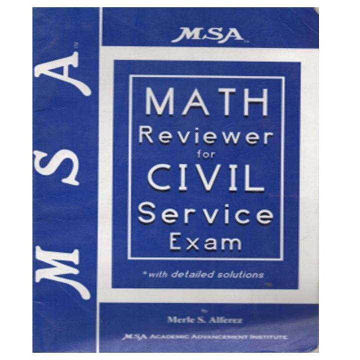 MSA MATH REVIEWER FOR CIVIL SERVICE EXAM | Lazada PH