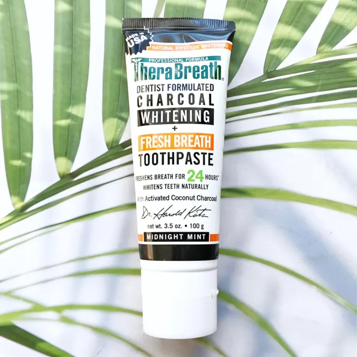 (TheraBreath®) Charcoal Whitening + Fresh Breath Toothpaste, Midnight ...