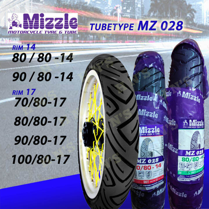MIZZLE Tube Type Tires R14 R17 MZ-028 ( 80/80-14 , 90/80-14 , 60/80-17 ...