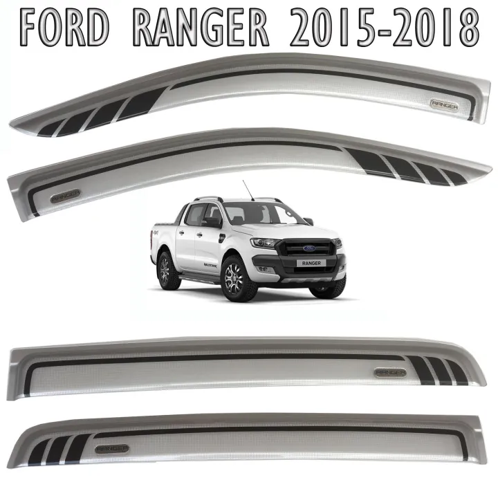 Rain Sun Visor Ford Ranger 2015-2021 T6 T7 T8 AeroMax Titanium Series 2 ...