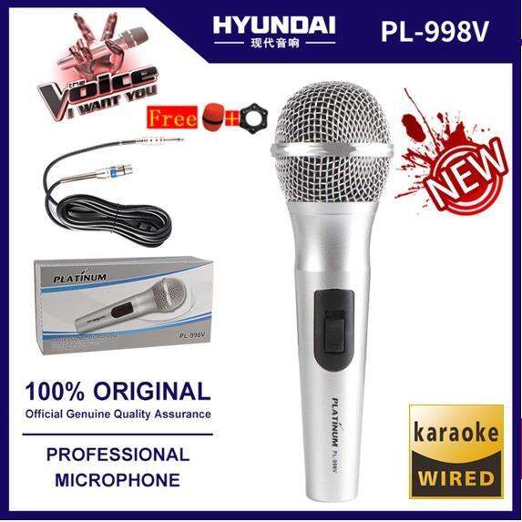 Heavy Duty Quality PLATINUM DYNAMIC MICROPHONE FOR 10 METER WIRE PL-998V With Free mic Ring ...