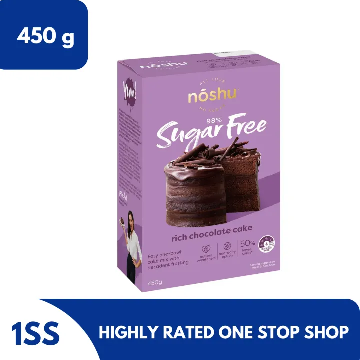 Noshu Cake Mix Sugar-Free Rich Chocolate Cake, 450g (Exp Mar 28, 2023 ...
