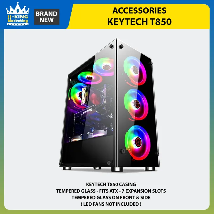 KEYTECH T850 / TEMPERED GLASS CASING / FOR CPU / BRAND NEW / | Lazada PH